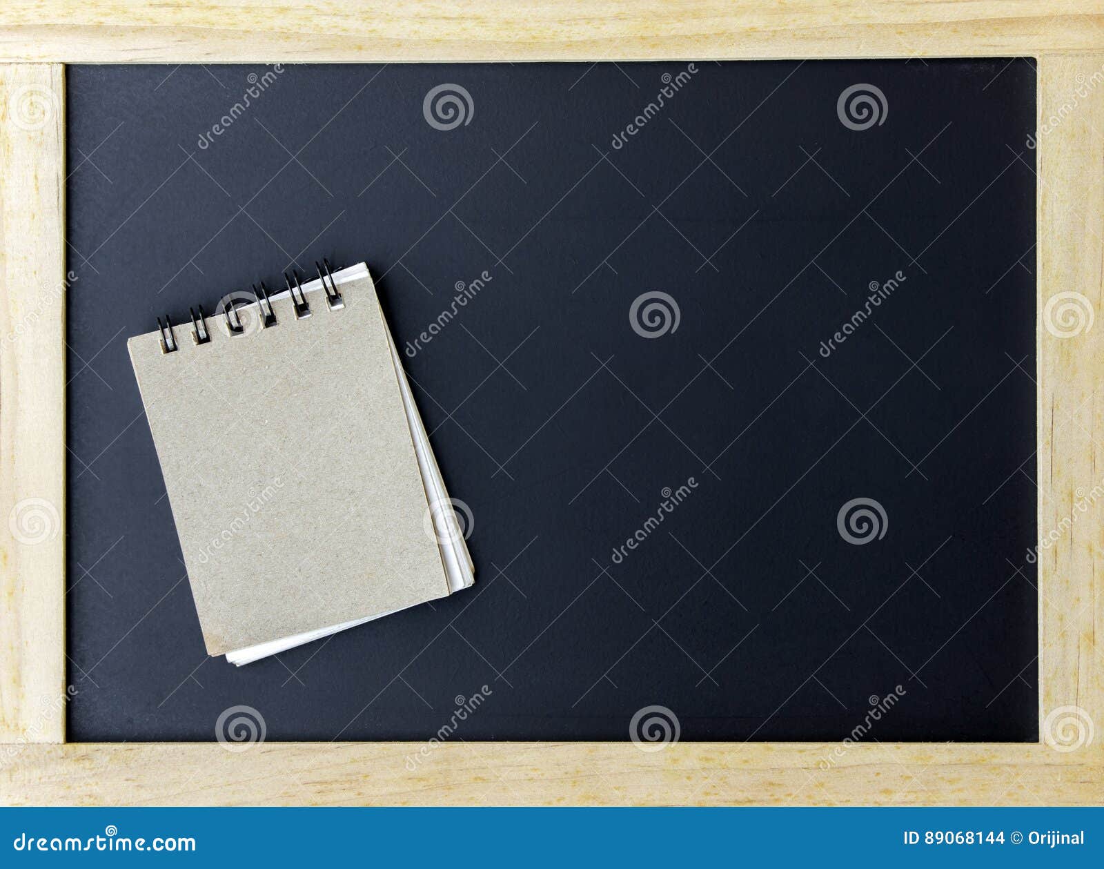 Brown Note Paper on Blackboard for Texture Stock Photo - Image of memo ...