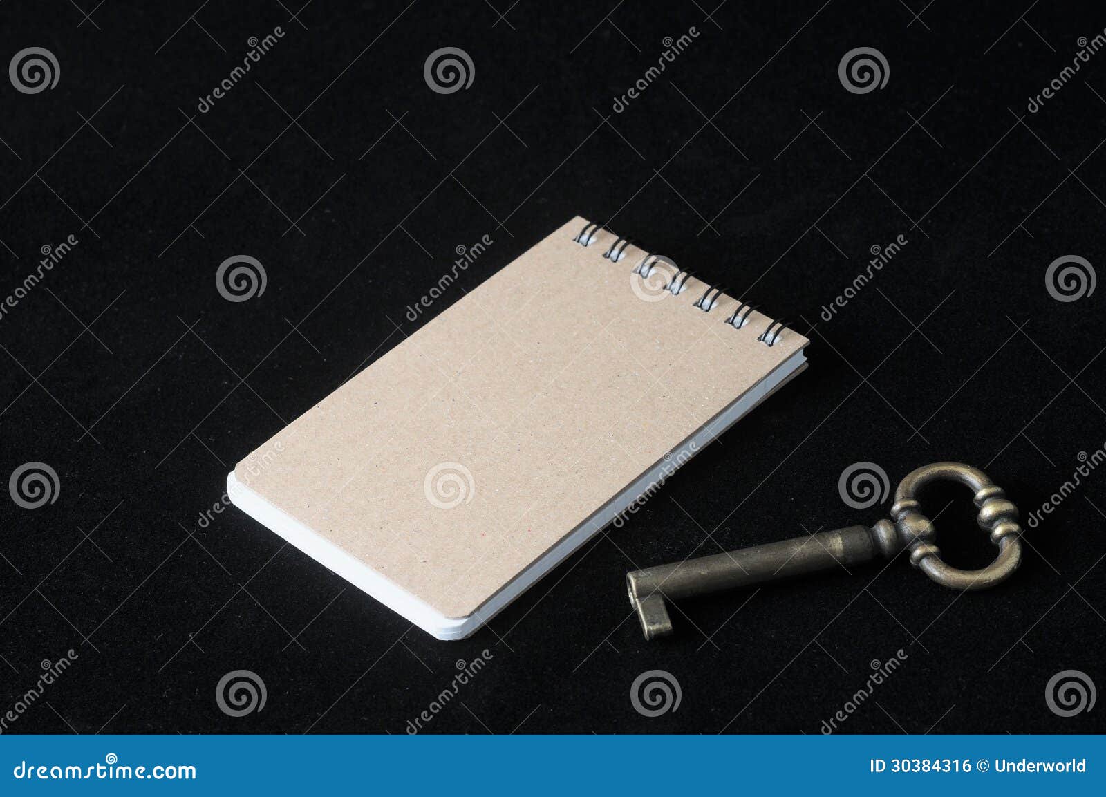 Brown note paper with key stock photo. Image of notebook - 30384316