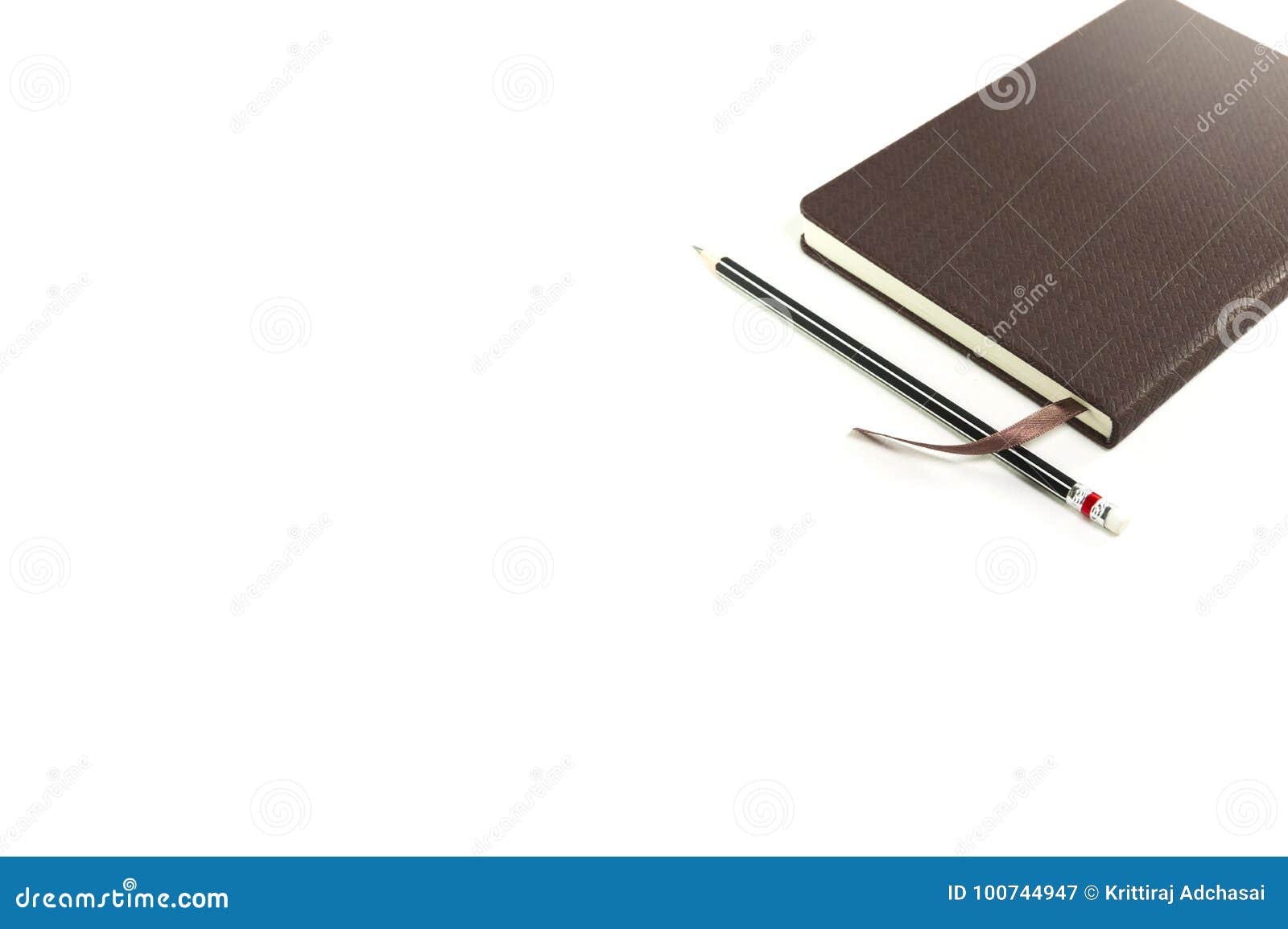 Brown notebook stock image. Image of notepaper, pencil - 100744947