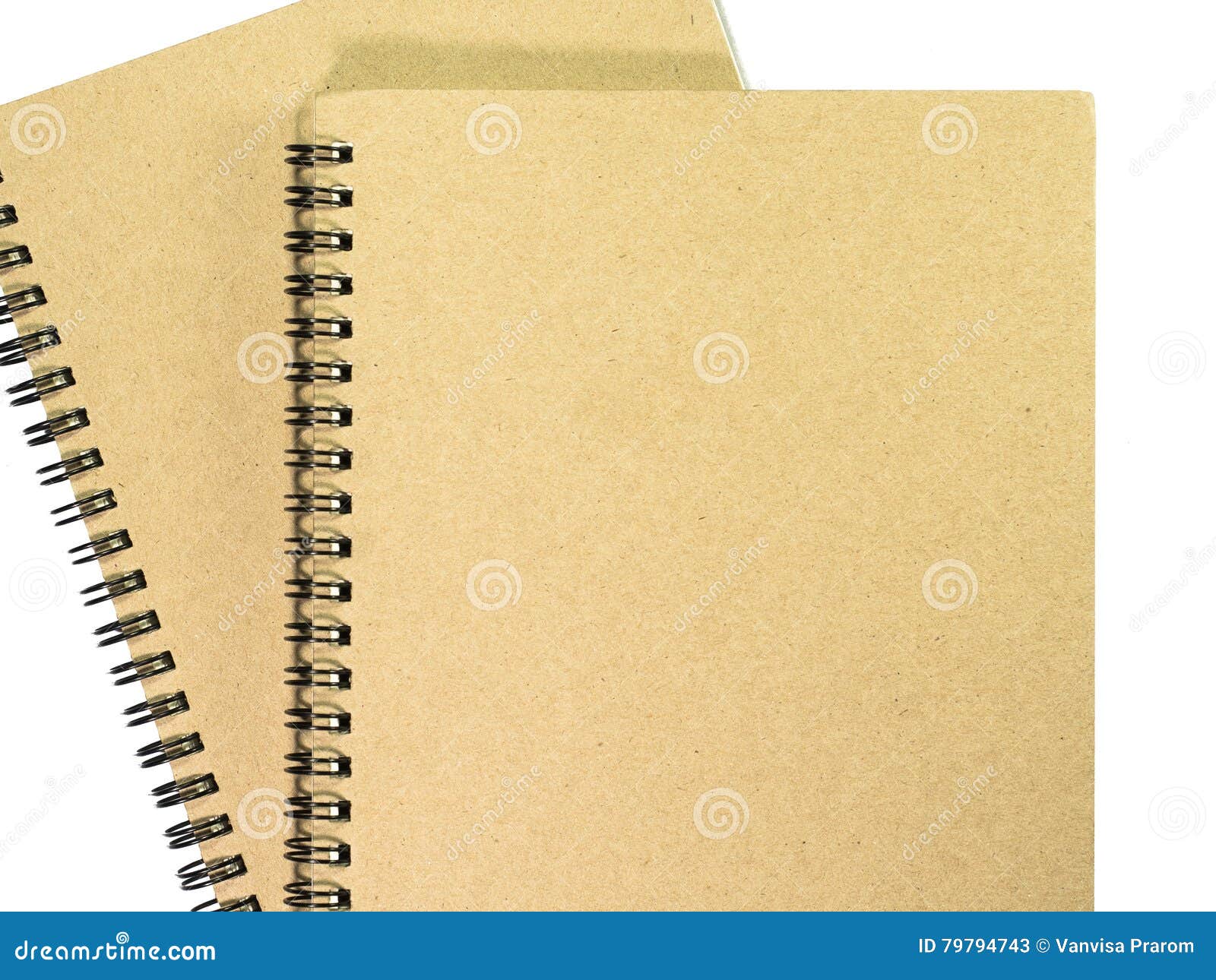 Brown Notebooks on White Background. Stock Image - Image of notebook ...