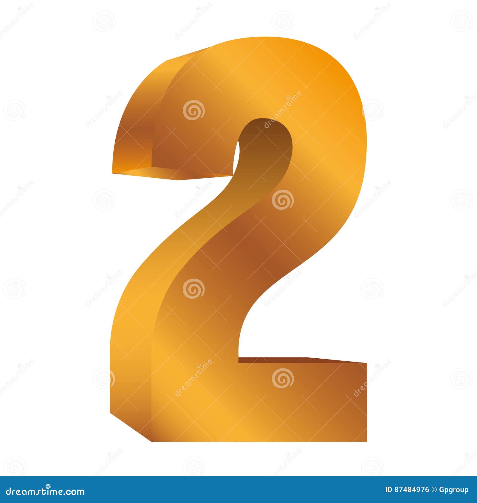 Brown number two icon stock illustration. Illustration of graphic ...