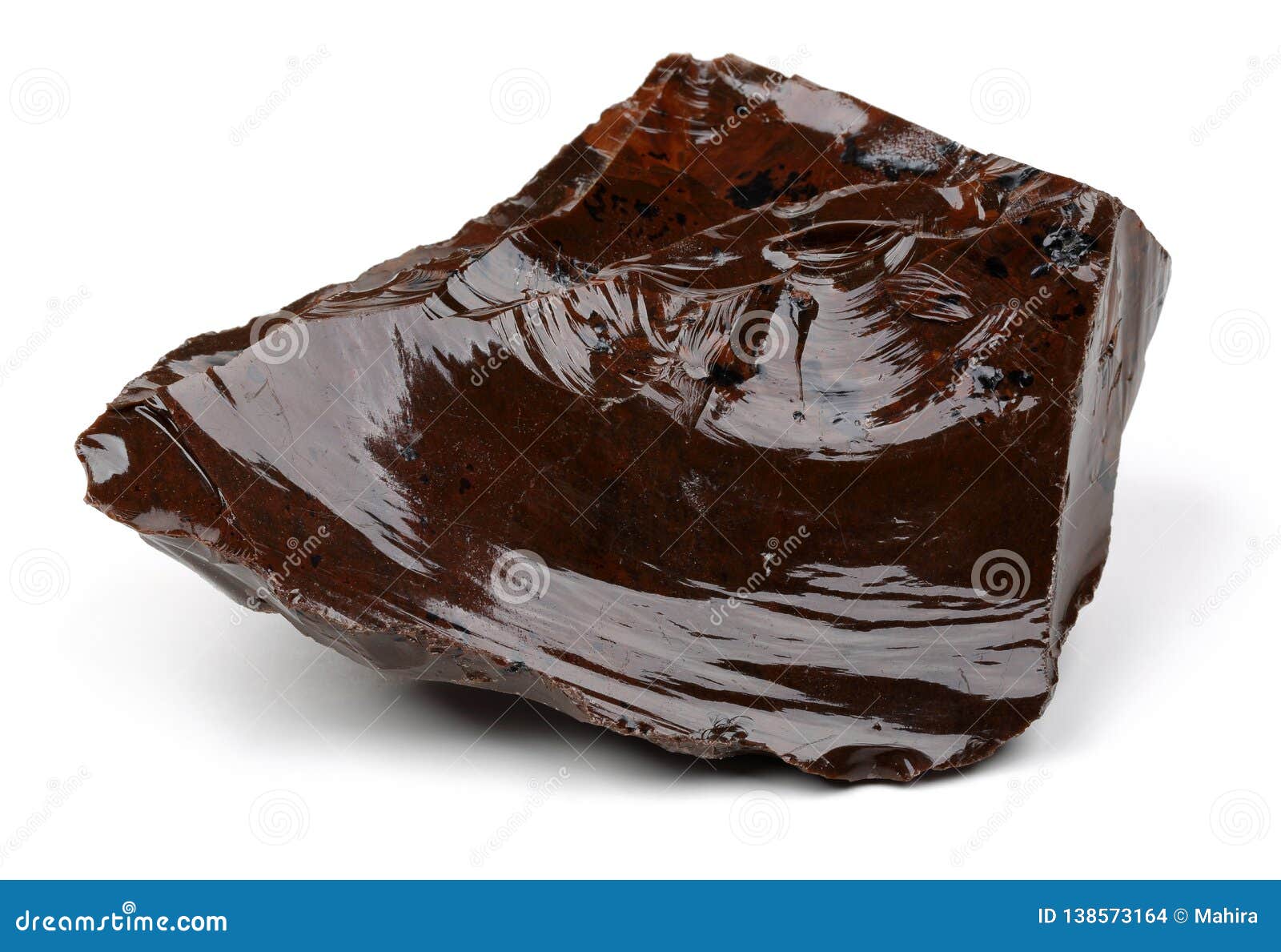 Brown Obsidian on White Background Stock Photo - Image of brown ...
