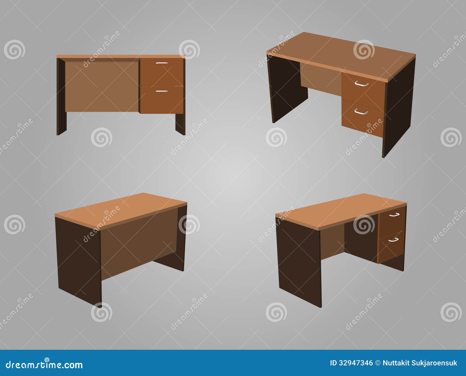 Brown office table Vector stock vector. Illustration of business - 32947346