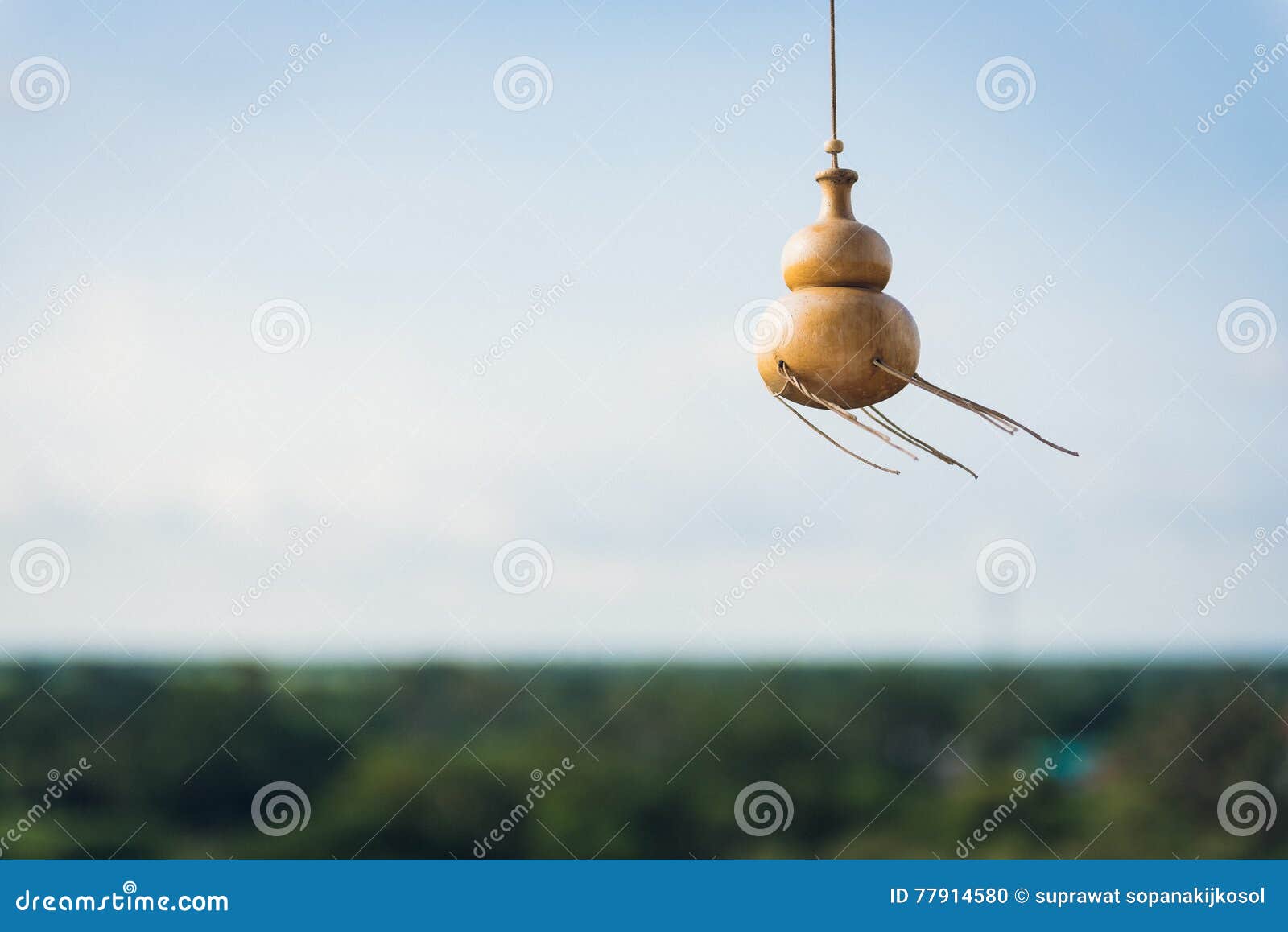 Brown Old Calabash Hang on Ceiling with Blue Sky Stock Photo - Image of ...