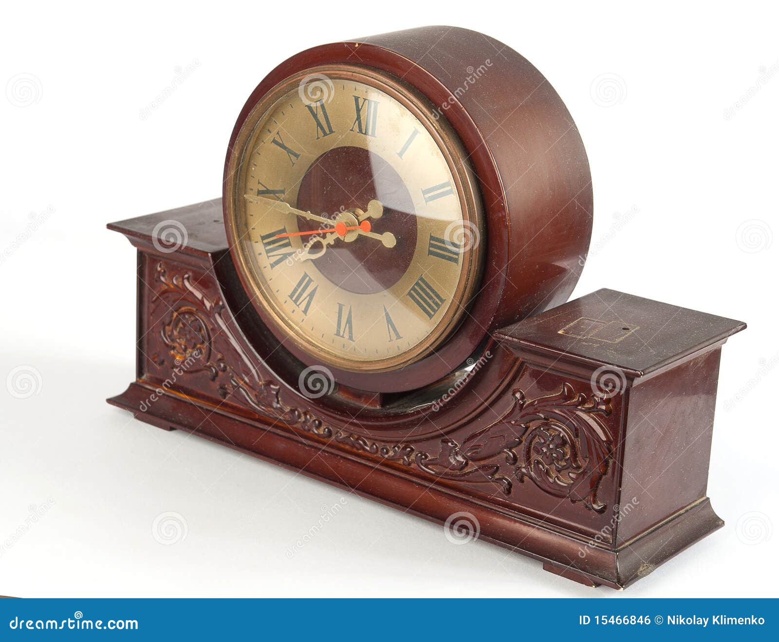Brown old clock stock photo. Image of enamel, ornament - 15466846