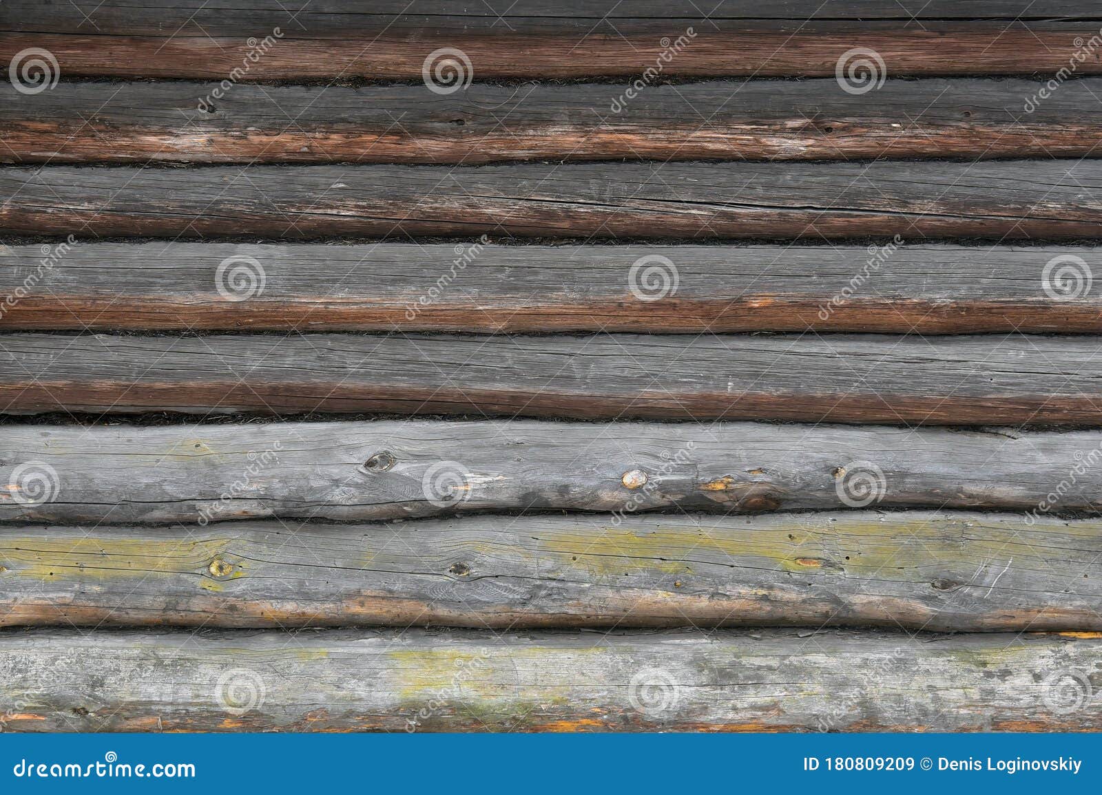 Brown Old Log Wall. Wooden Decrepit Texture Stock Image - Image of ...