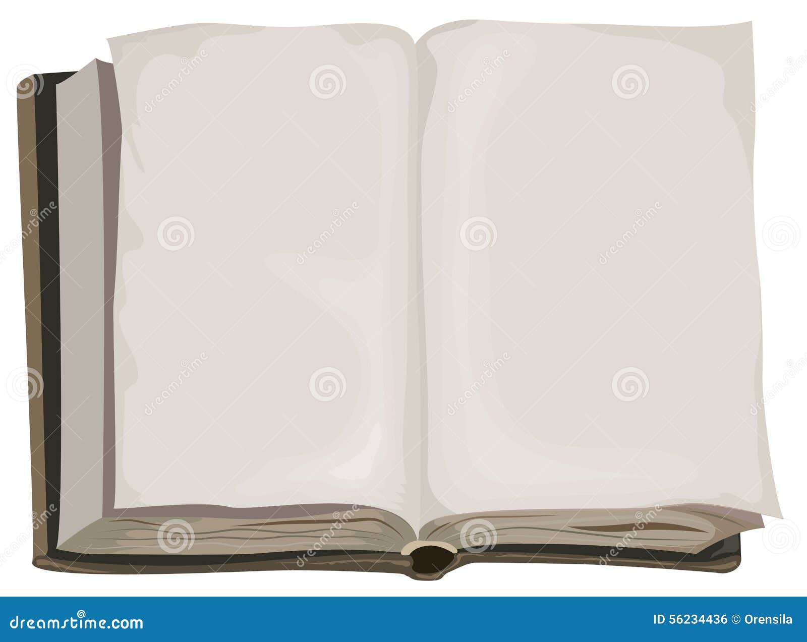 Brown old one open book stock vector. Illustration of isolated - 56234436