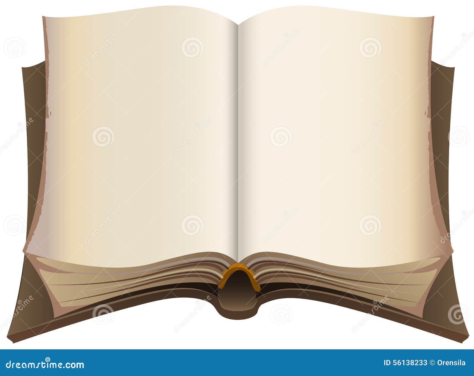 Brown old open book stock vector. Illustration of vector - 56138233