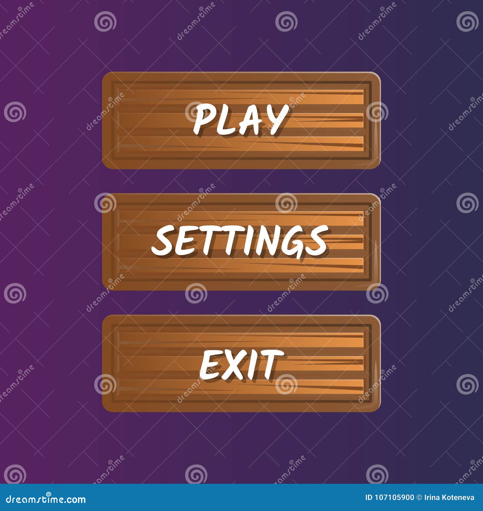 Brown Options Selection Windows in Cartoon Style Stock Vector ...