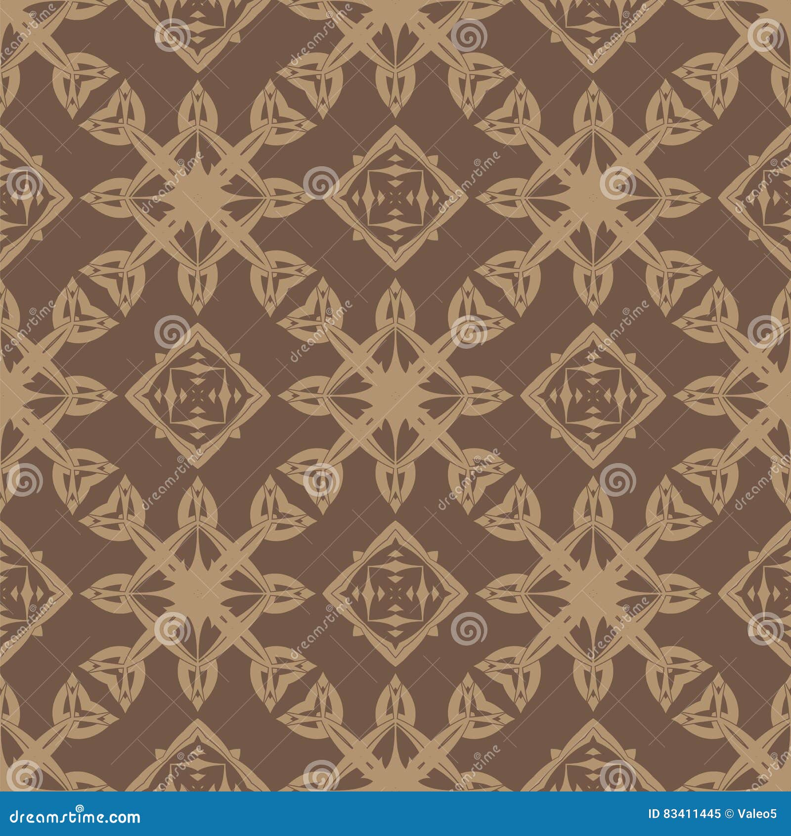 Brown Ornamental Seamless Line Pattern Stock Illustration ...