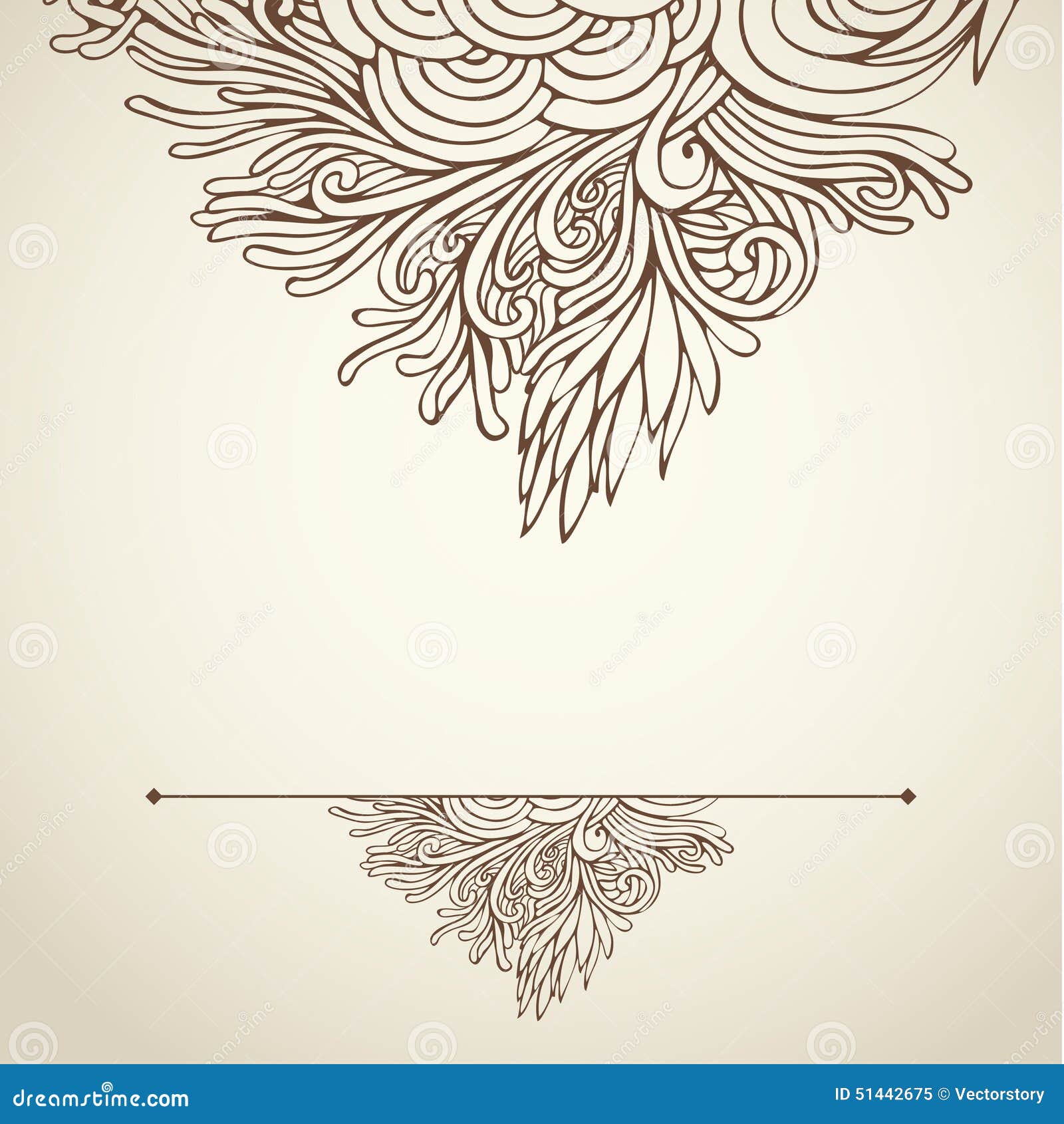 Brown Outline Floral on Light 02 Stock Vector - Illustration of fabric ...