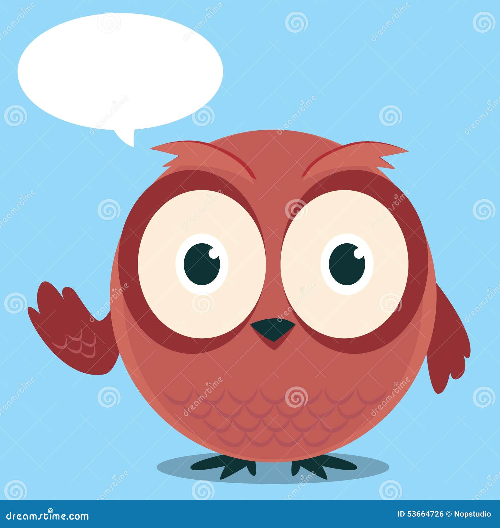 Brown owl said cartoon stock vector. Illustration of kids - 53664726