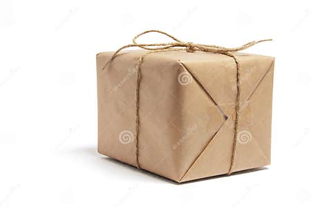 Brown Package Tied with String Stock Image - Image of package, life ...