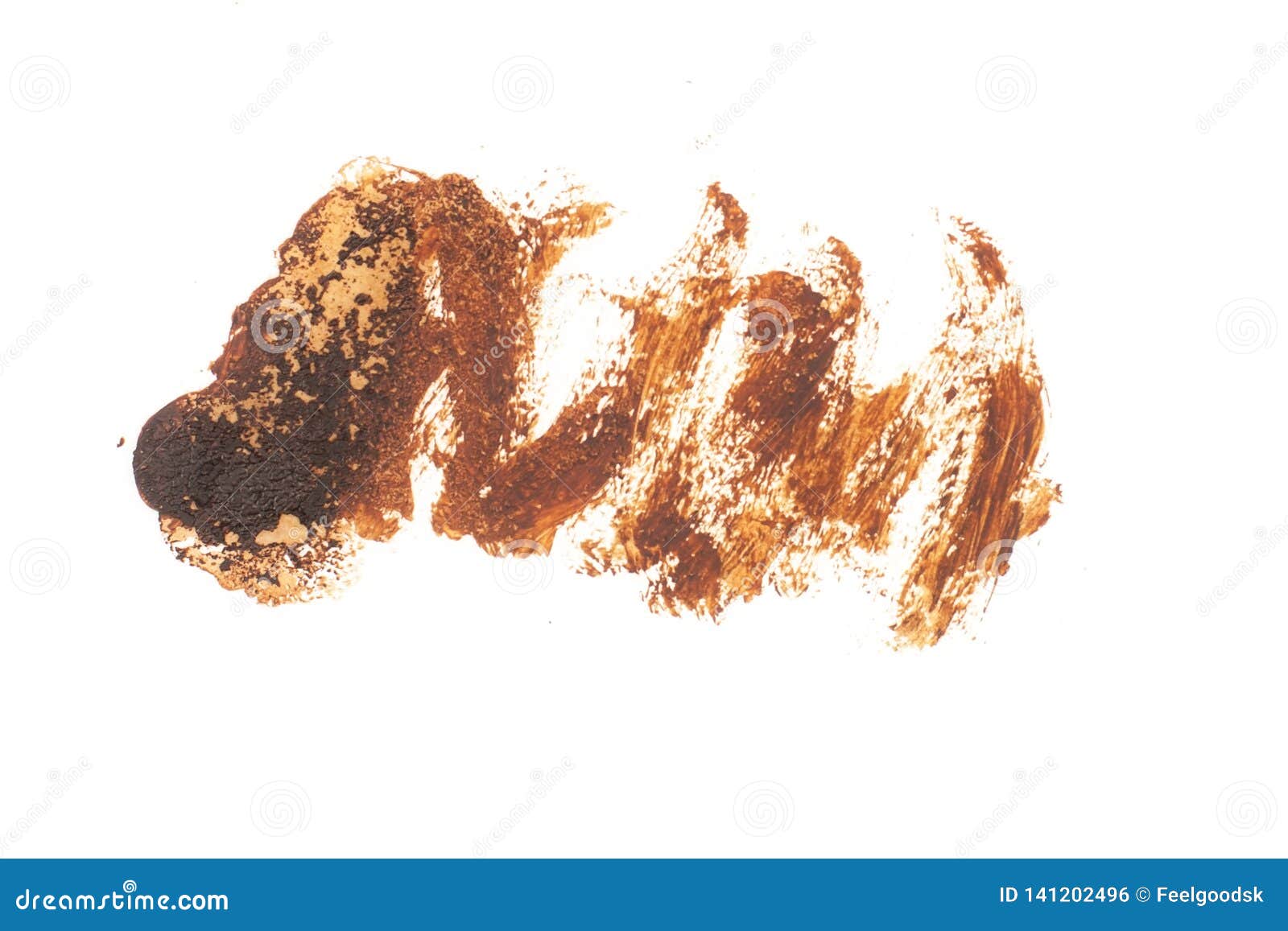 Brown Paint Brush Strokes Texture Isolated on White Background Stock ...
