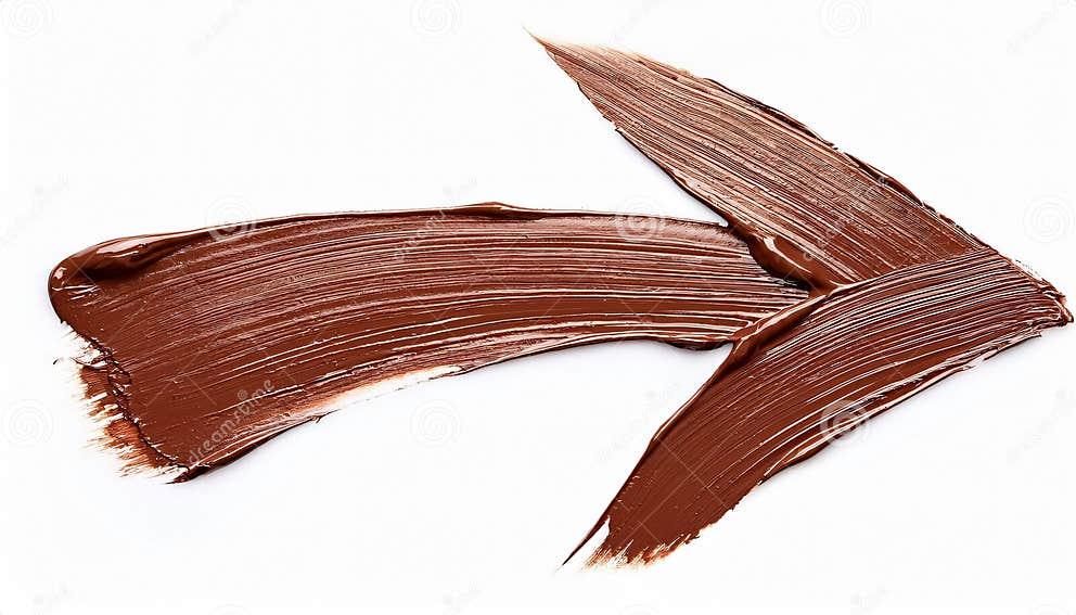Brown Paint Smear Forming a Right Pointing Arrow, Isolated on White ...
