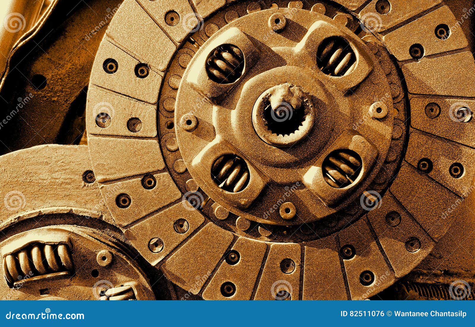 Brown Painted Old Metallic Automobile Engine Part Stock Photo - Image ...