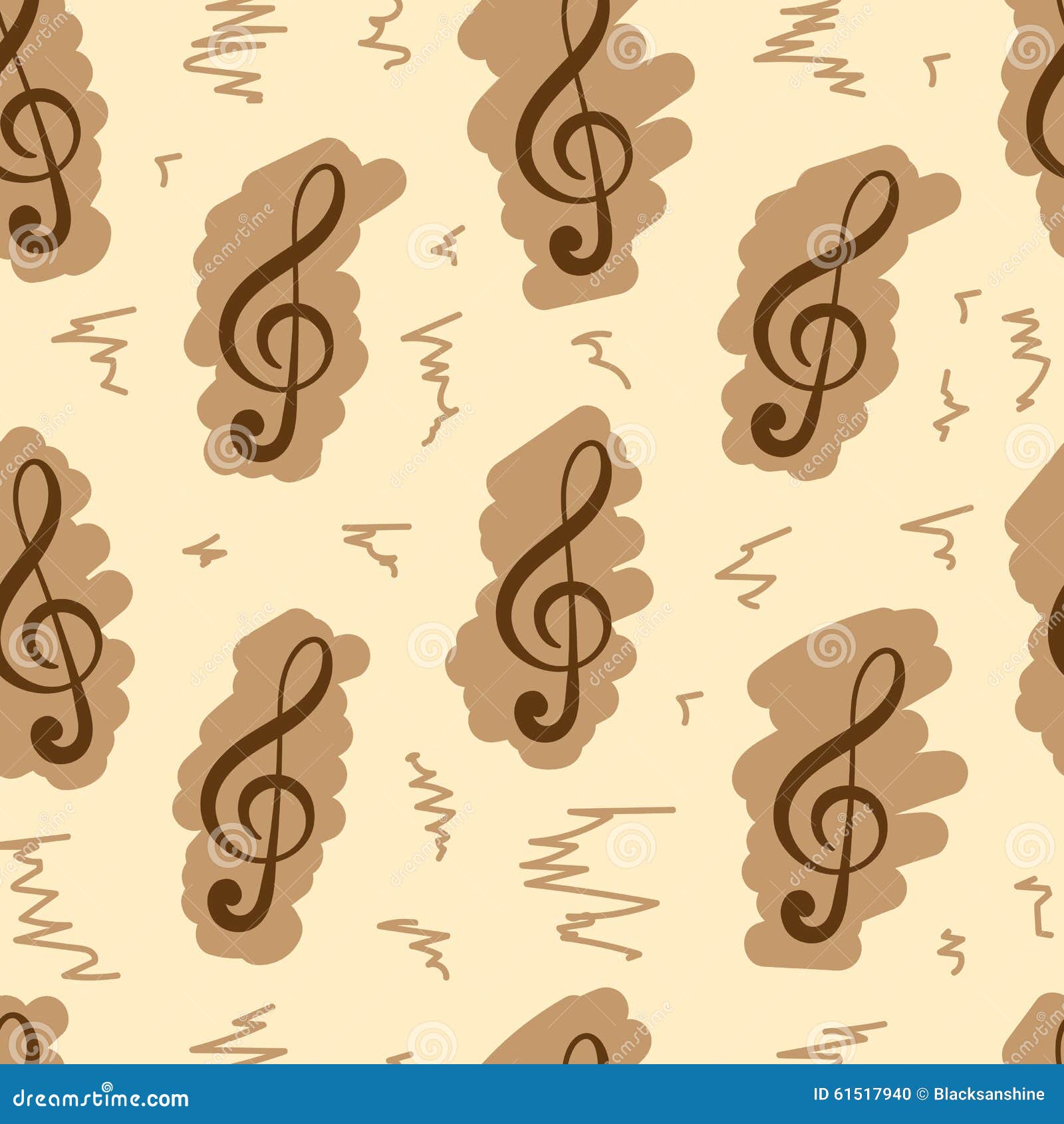 The Brown Painted Treble Clefs Stock Vector - Illustration of pattern ...