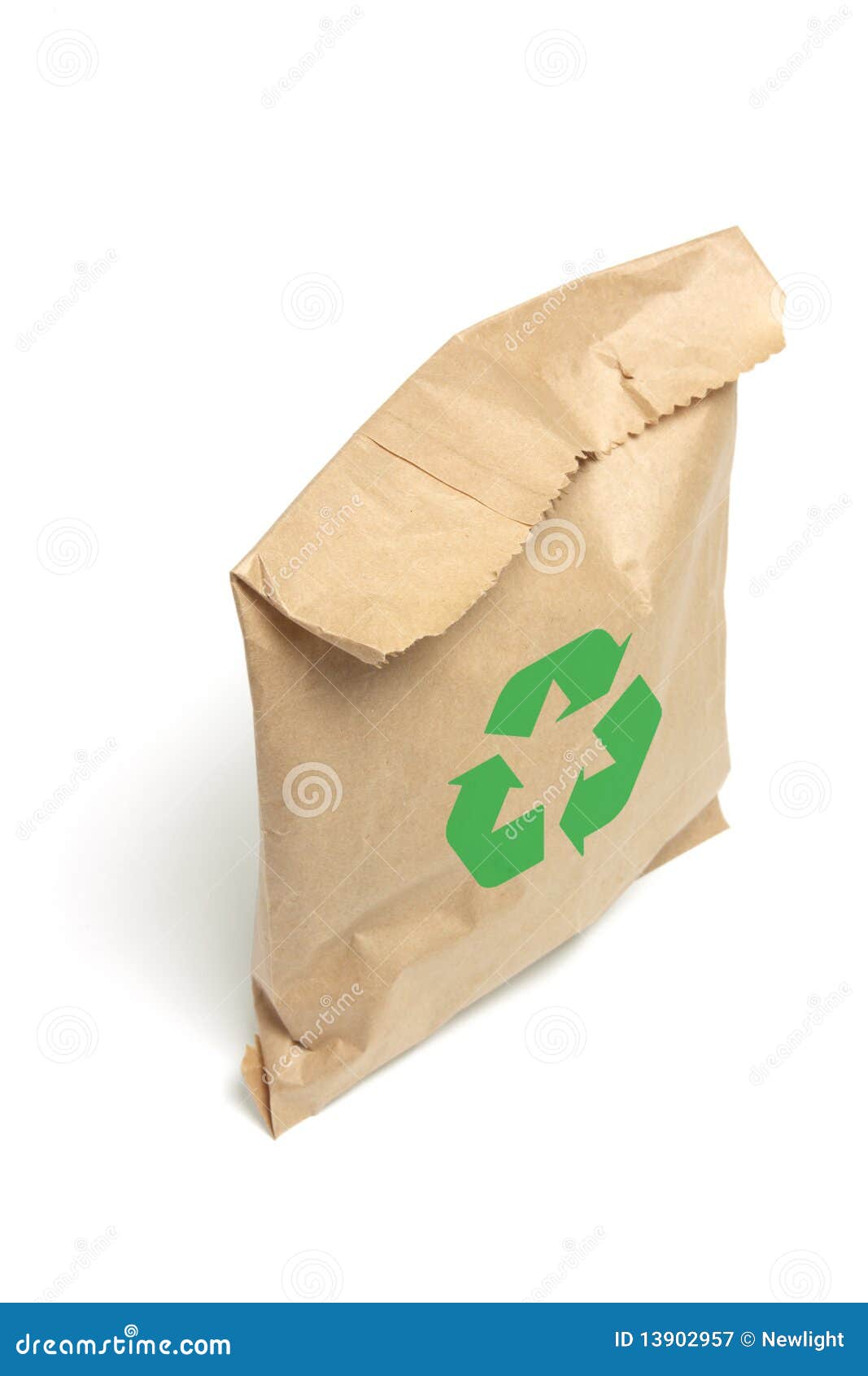 Brown Paper Bag with Recycle Symbol Stock Image - Image of vertical ...