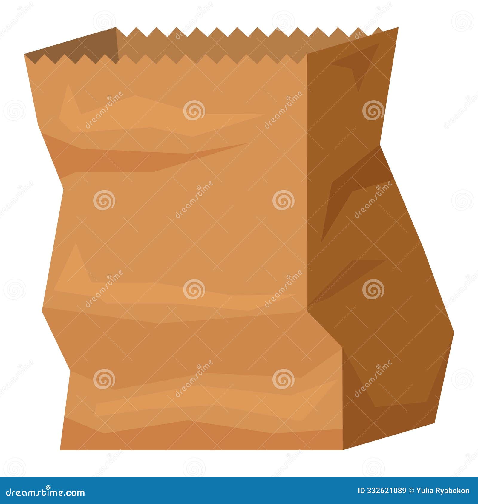 Brown Paper Bag Standing Open Top Jagged Edges Stock Illustration ...