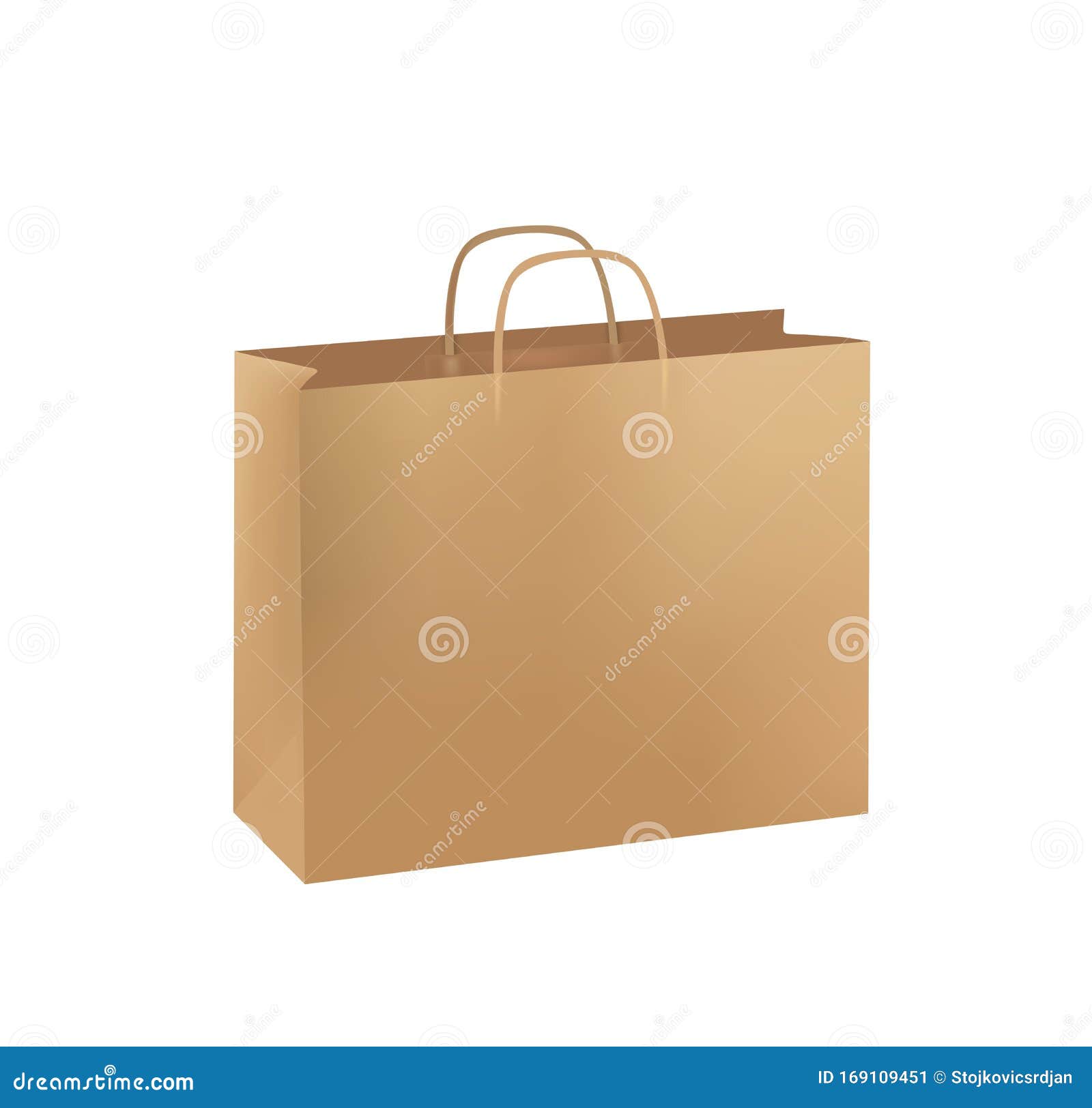 Brown paper bag stock vector. Illustration of front - 169109451