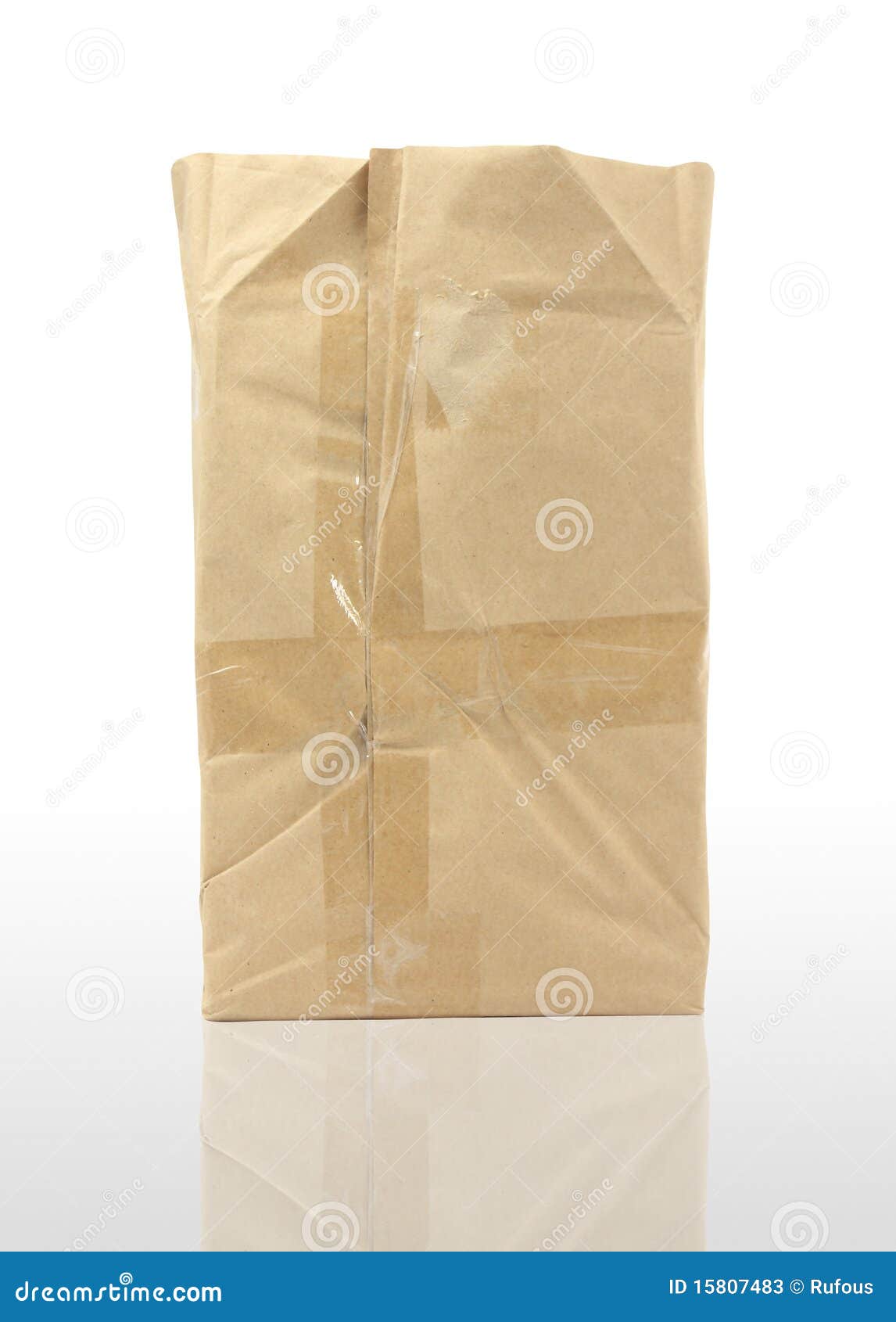 Brown Paper Bag On White Background Stock Image - Image of shadow, sack ...