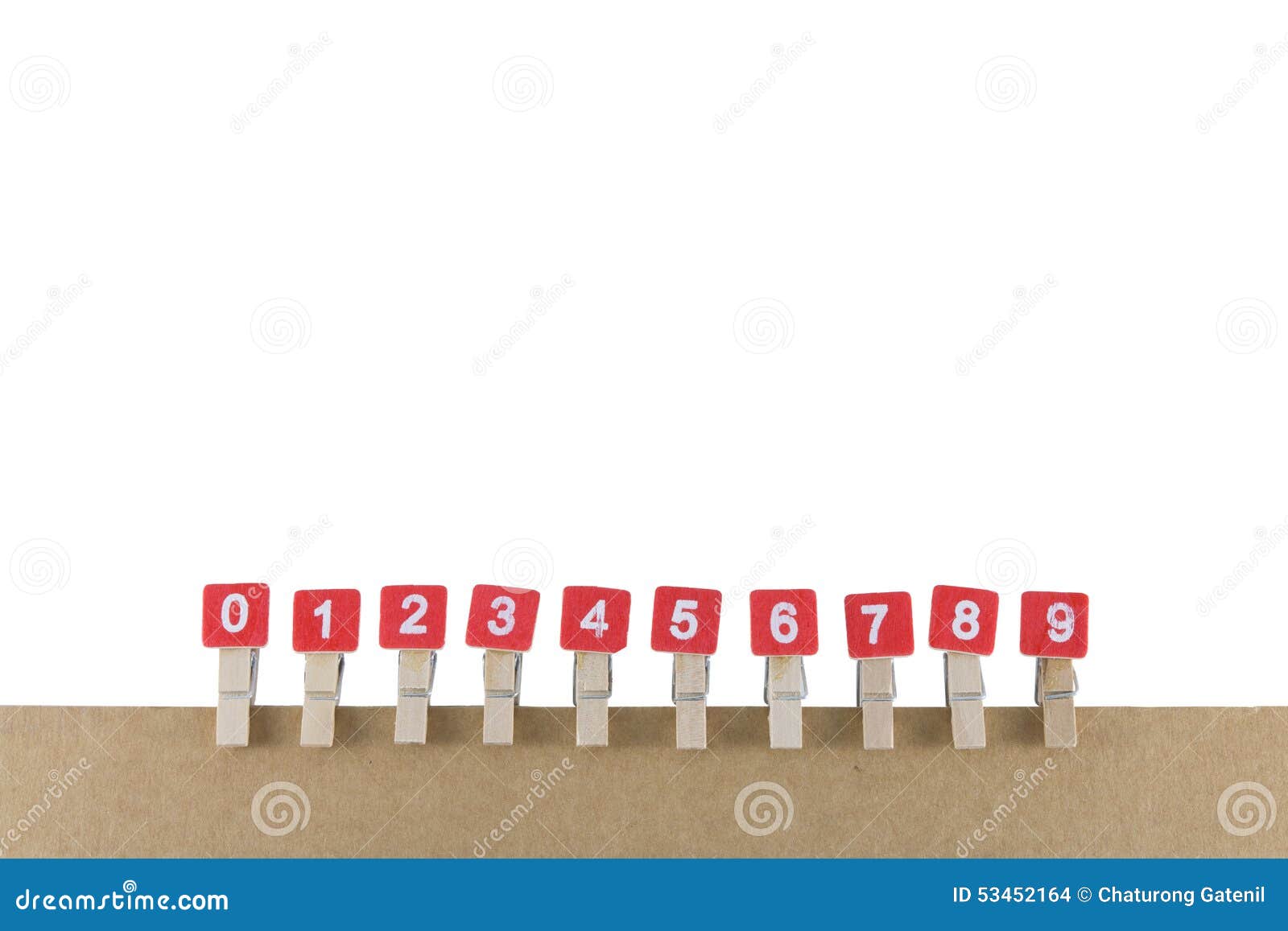 Brown Paper Board with Number Label Stock Photo - Image of banner ...