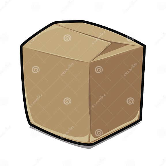 Brown Paper Box Cartoon Vector Stock Vector - Illustration of post ...