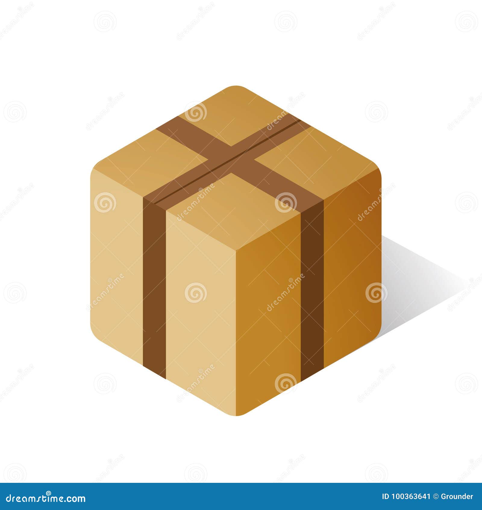 Brown paper Box icon stock vector. Illustration of pack - 100363641