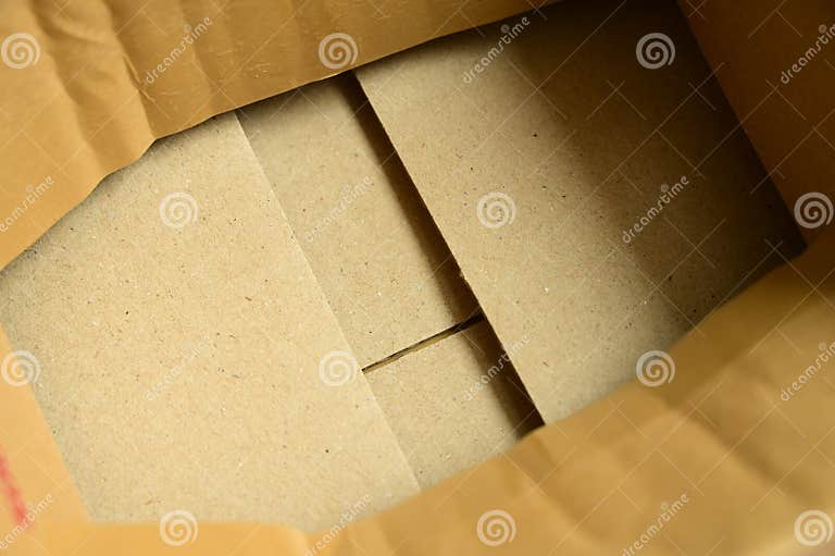 Close Up Brown Paper Box Packaging for Design Stock Image - Image of ...