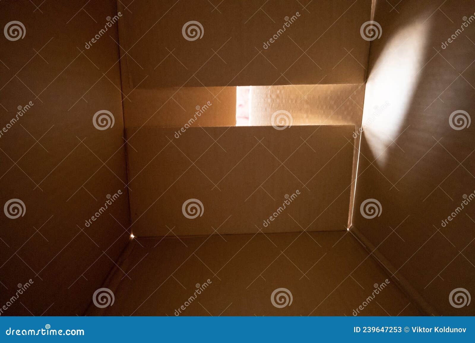 Brown Paper Cardboard Box Inside. Parcel Concept. Stock Image - Image ...