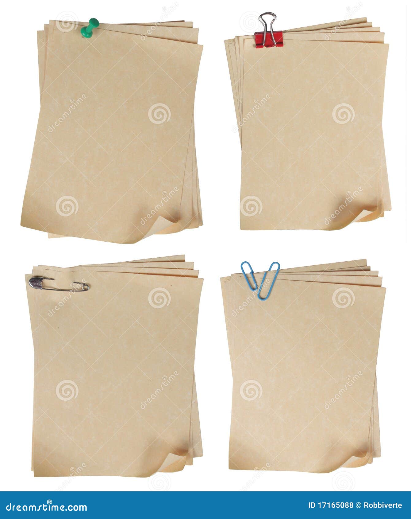 Brown Paper with Different Type of Paper Clip Stock Photo - Image of ...