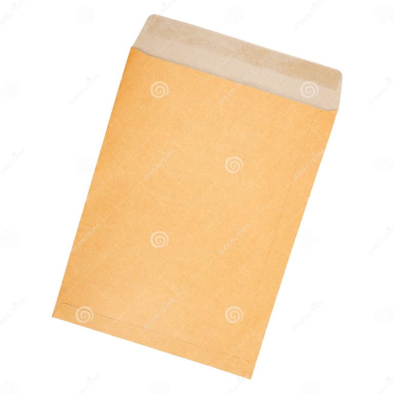 Brown Paper Document Envelope Isolated on White Stock Image - Image of ...