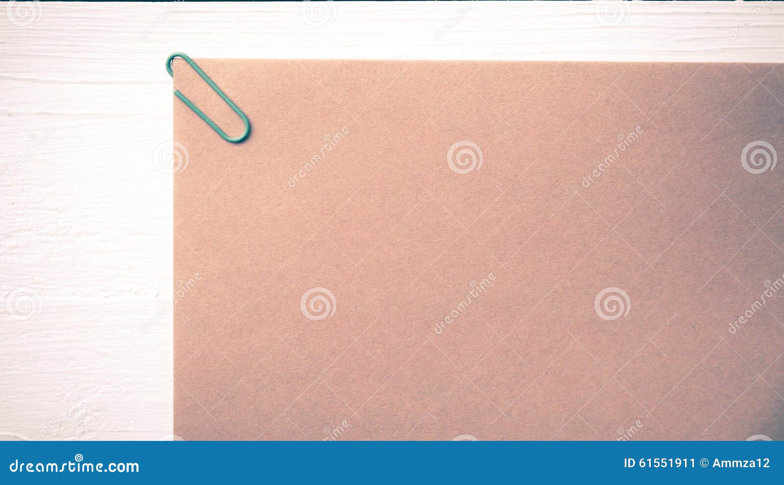 Brown Paper with Green Paper Clip Vintage Style Stock Image - Image of ...