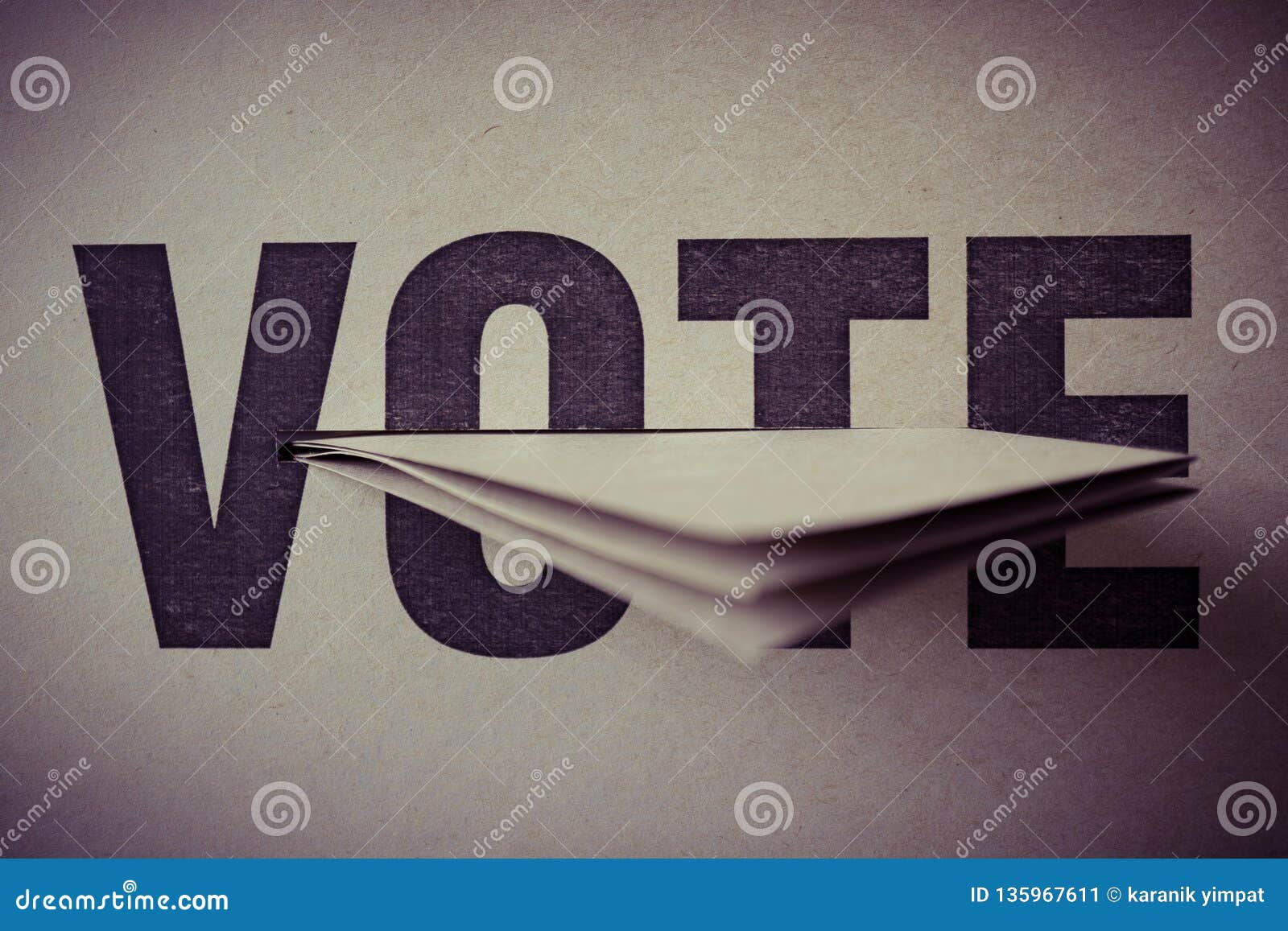 Brown Paper Insert in Vote Box, Selective Focus, Democracy Concept ...