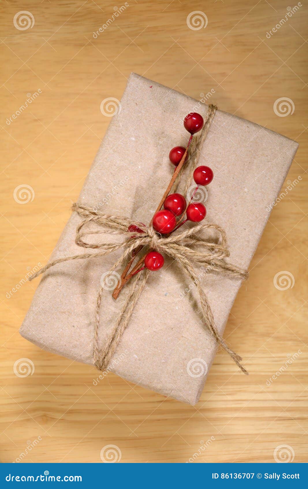 Brown Paper Package Tied with String Stock Image - Image of wrap ...