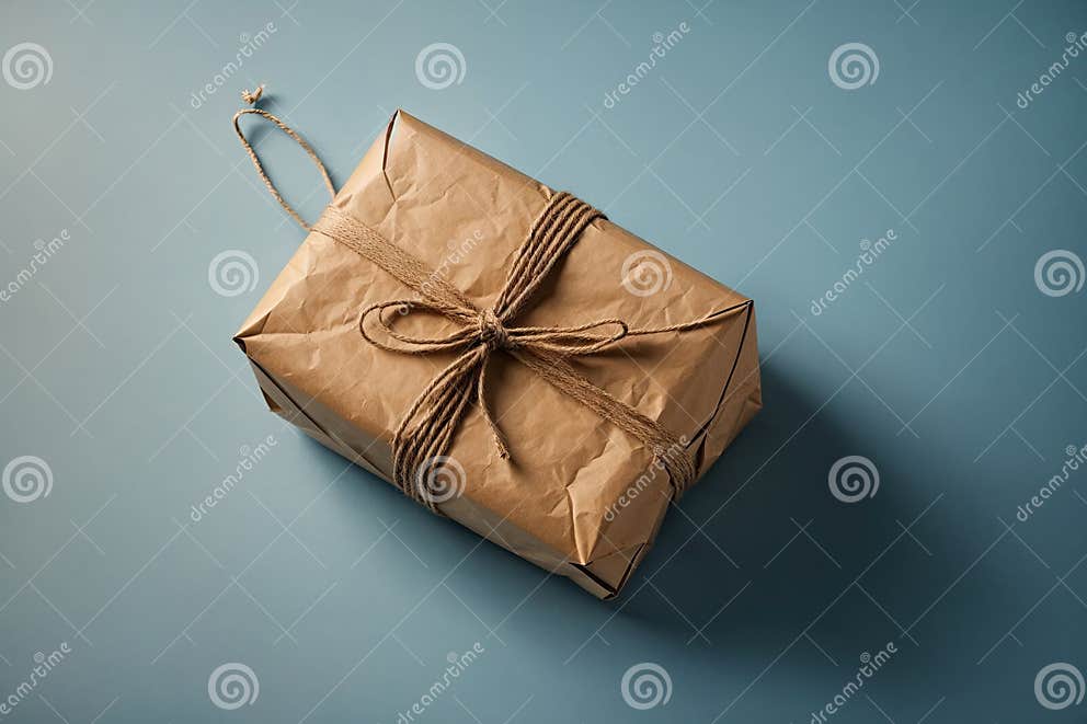 Brown Paper Package Tied Up with String. Ai Generative Stock ...