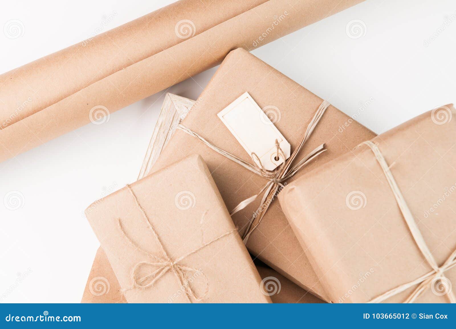 Brown Paper Packages Wrapped Up with String Stock Photo - Image of ...
