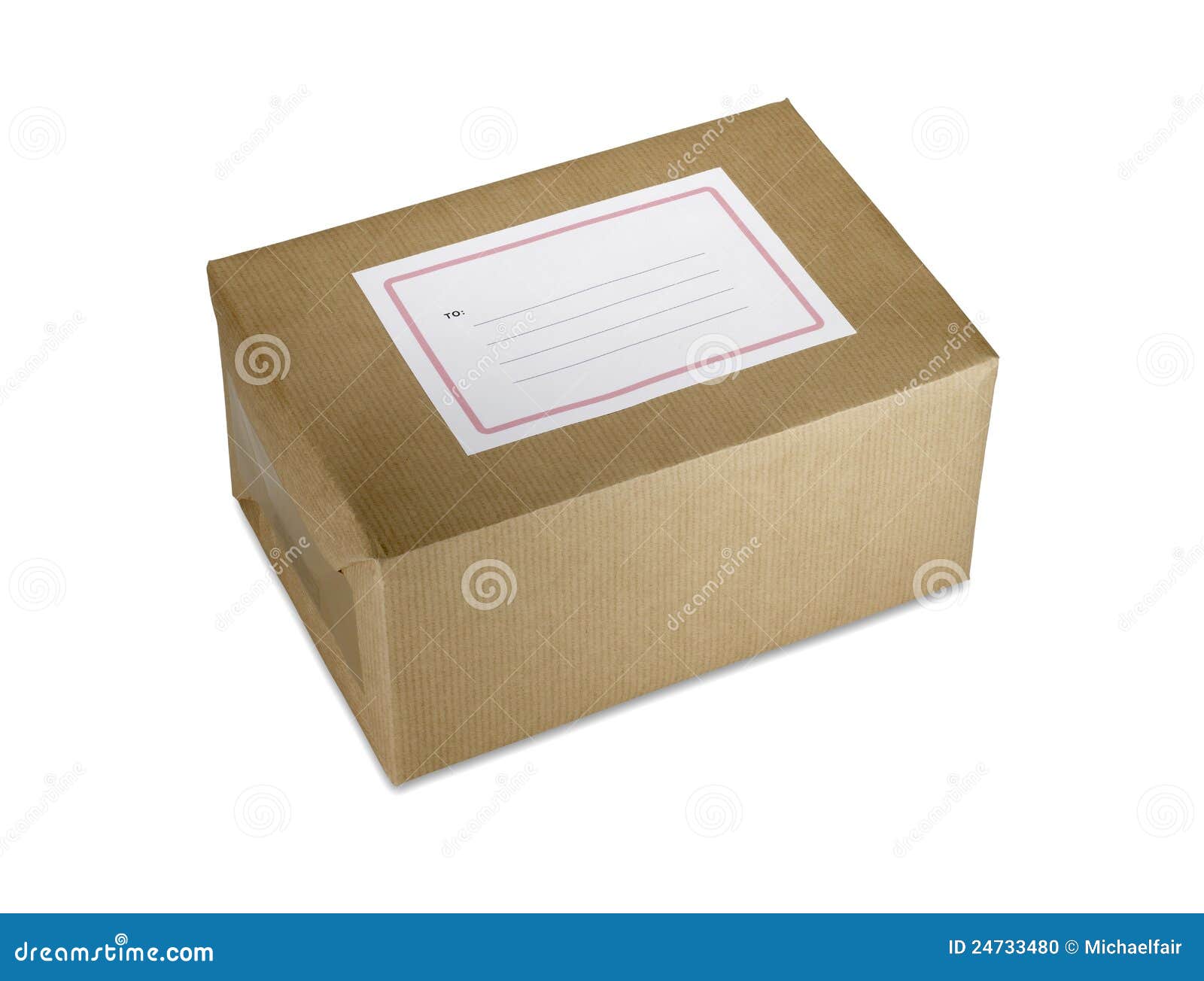 Brown Paper Parcel with Blank Label Clipping Path Stock Photo - Image ...