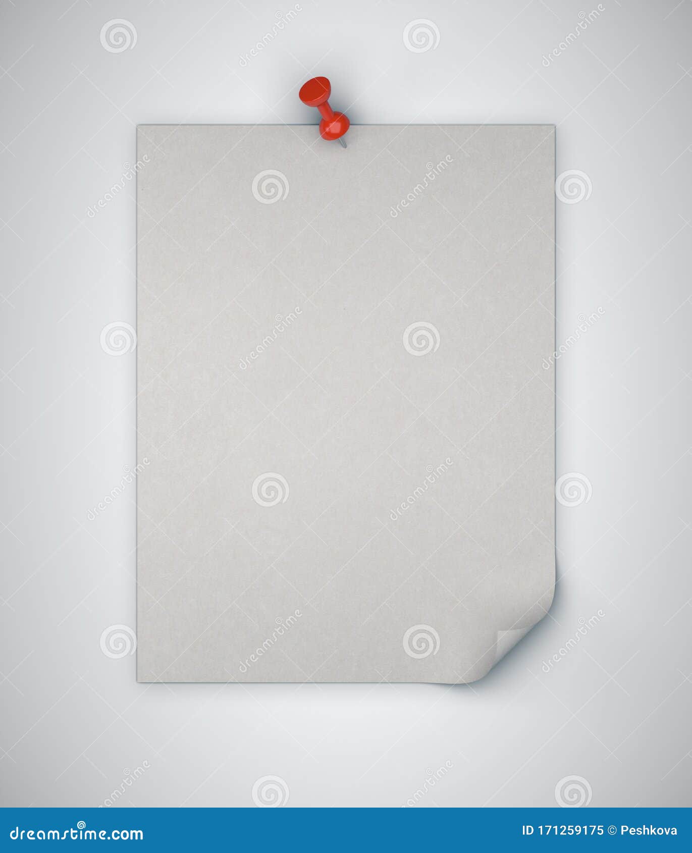 Brown Paper Pinned on White Wall Stock Illustration - Illustration of ...