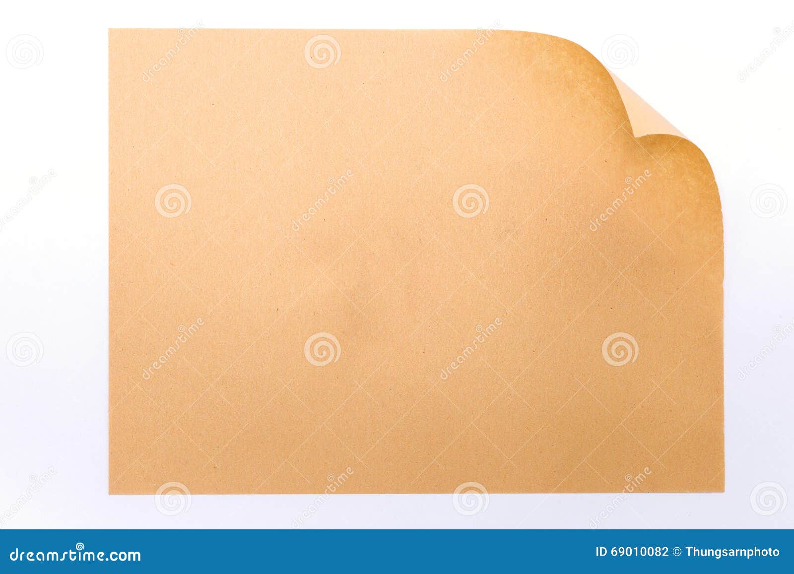 Brown Paper Rolled at the Corner Stock Photo - Image of object, retro ...