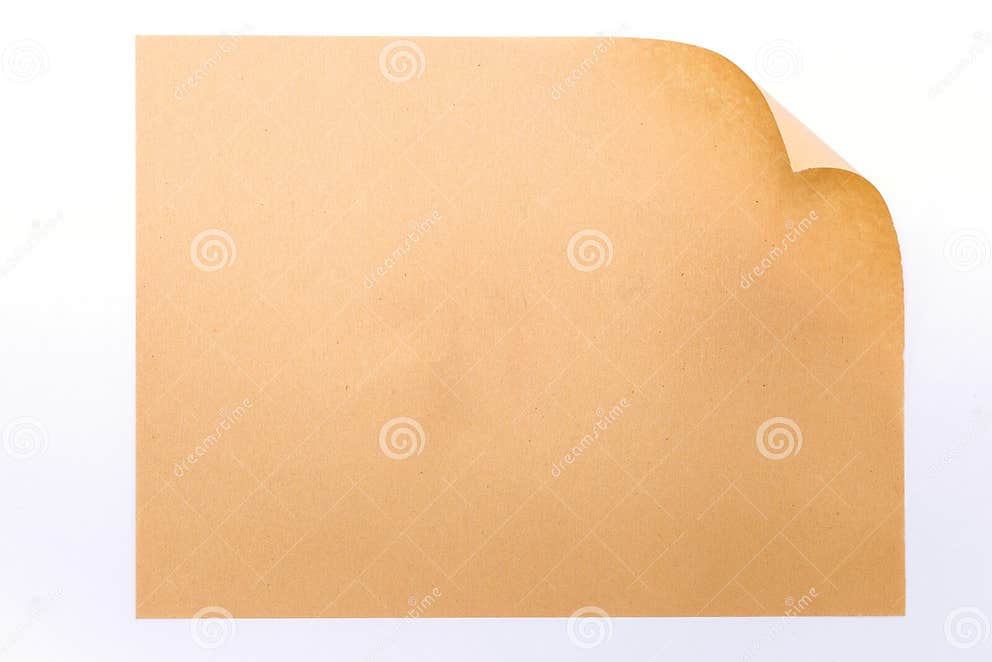 Brown Paper Rolled at the Corner Stock Photo - Image of object, retro ...