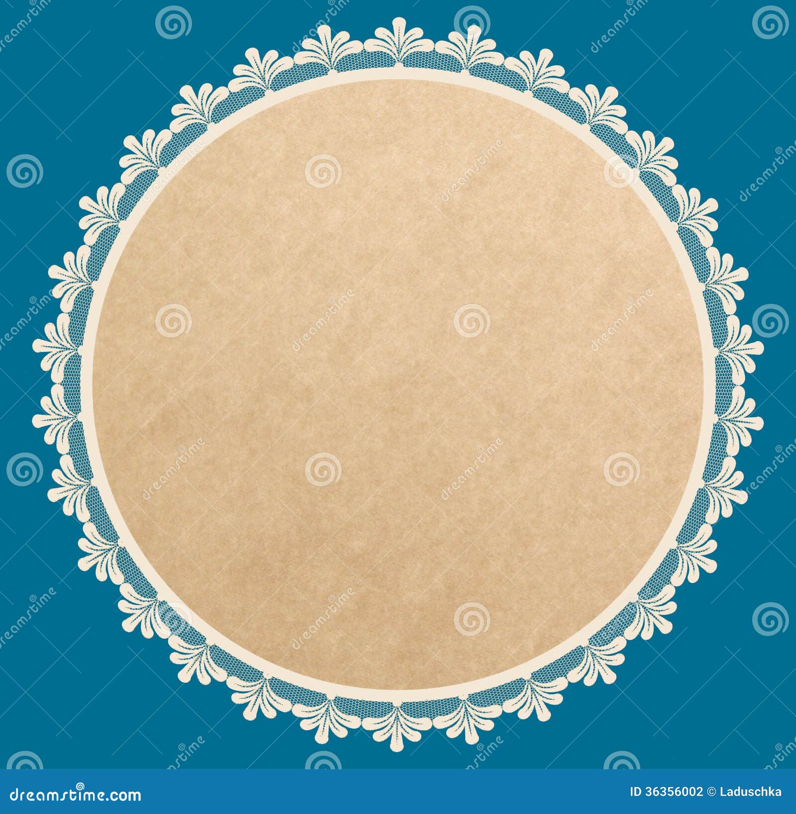 Brown Paper Round Frame with Lacy Side Stock Illustration ...