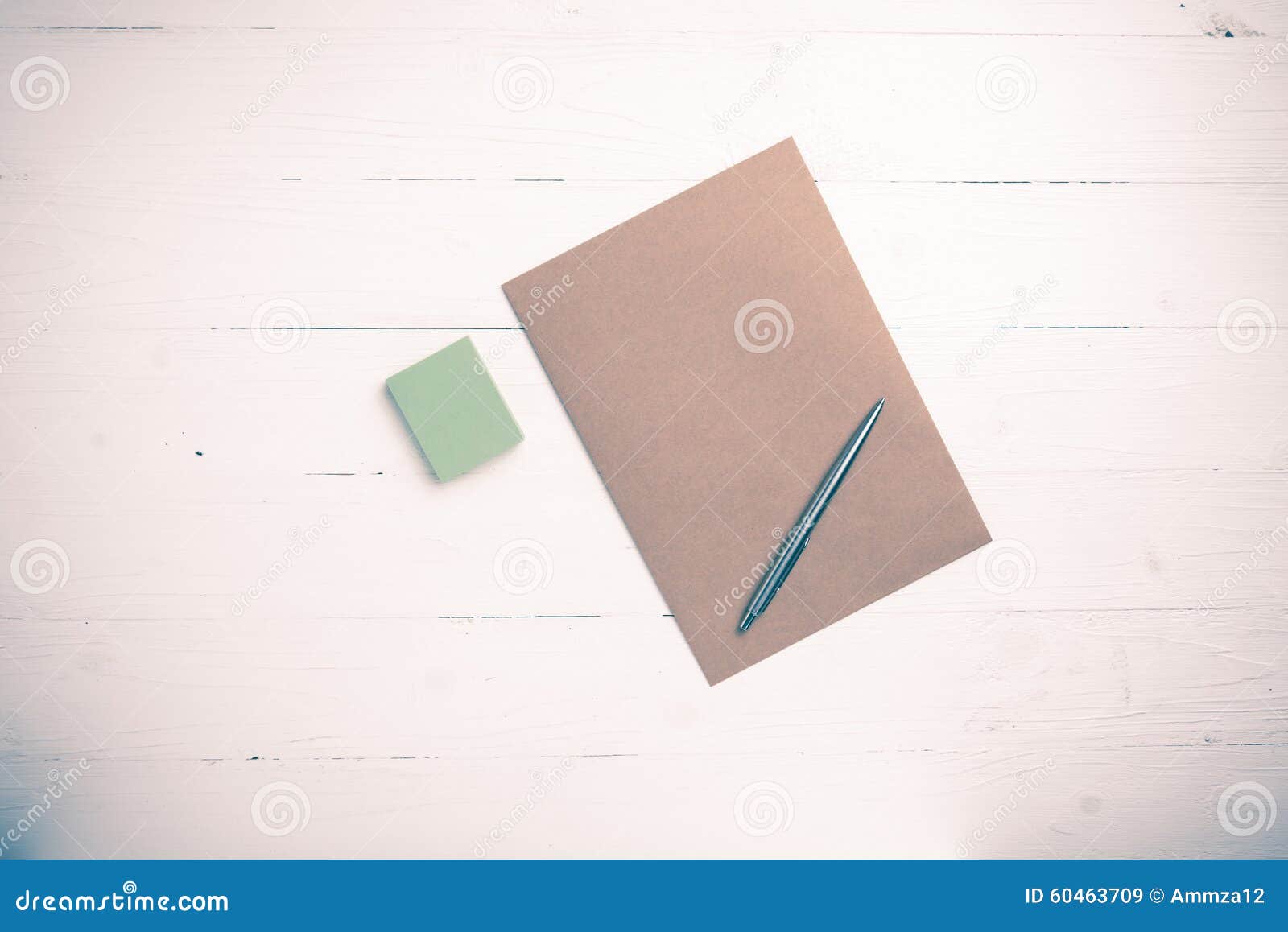 Brown Paper with Sticky Note Vintage Style Stock Image - Image of ...