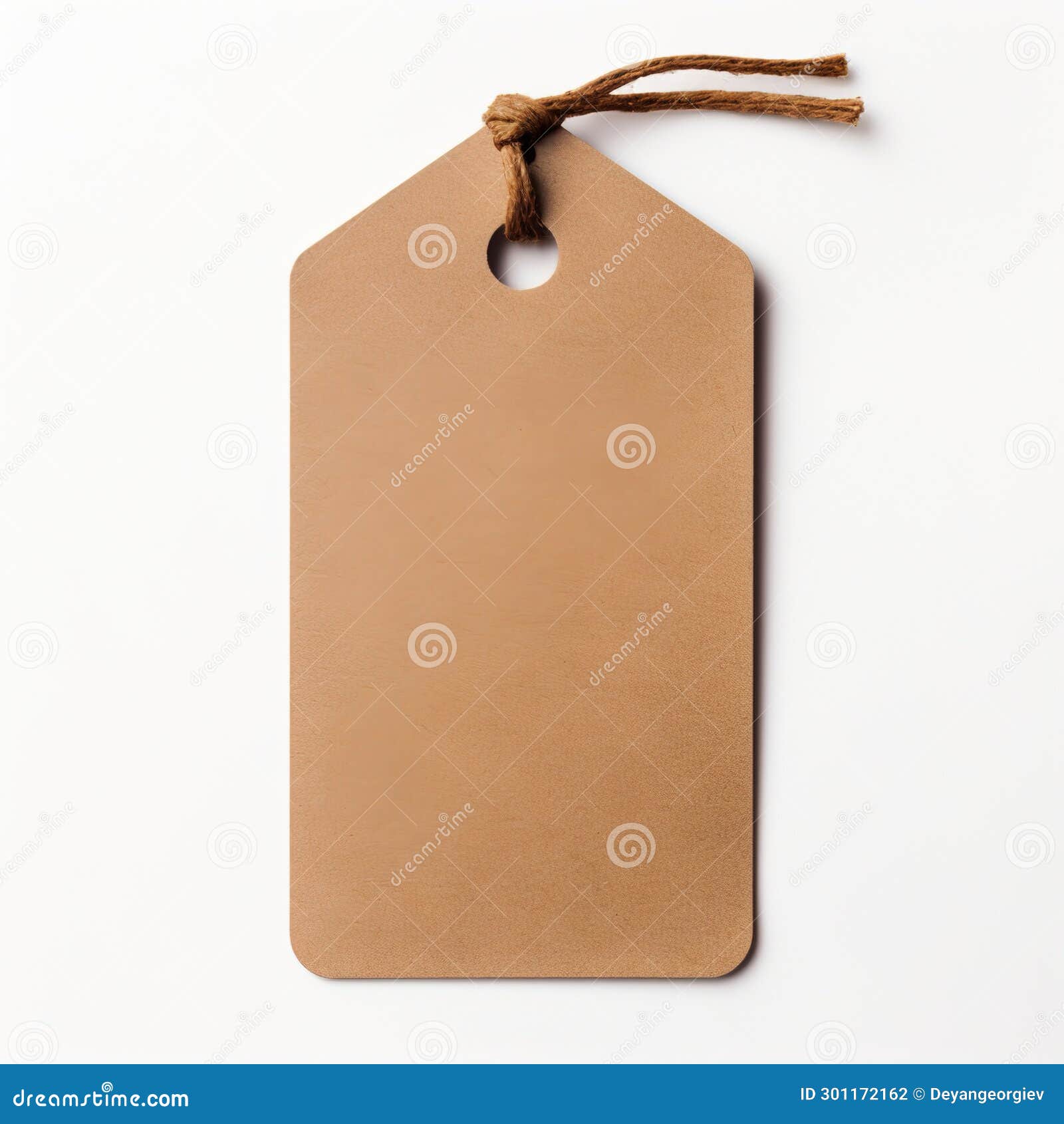 A Brown Paper Tag Mockup Hanging from a String. Stock Illustration ...