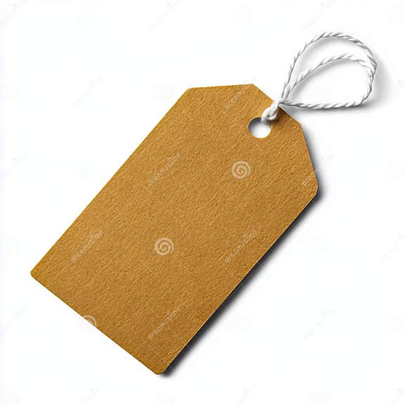 A Brown Paper Tag with a String Attached To it Stock Photo - Image of ...