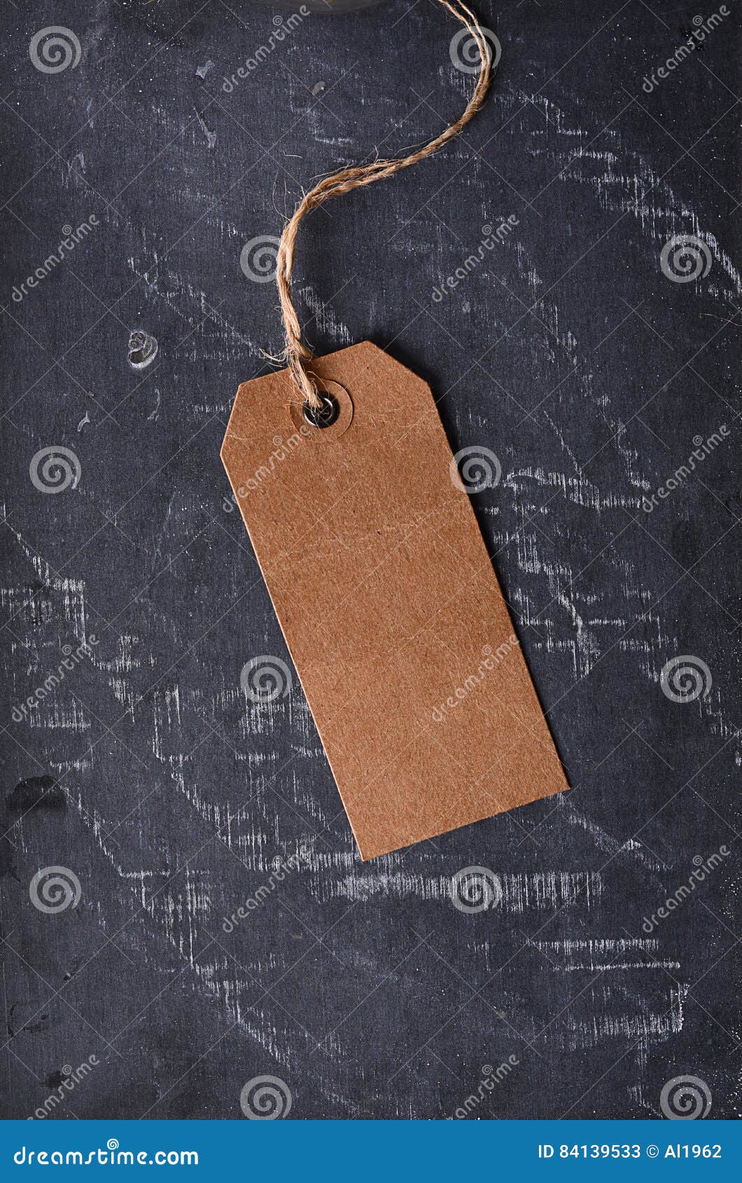 Brown Paper Tag with String Stock Image - Image of texture, cardboard ...