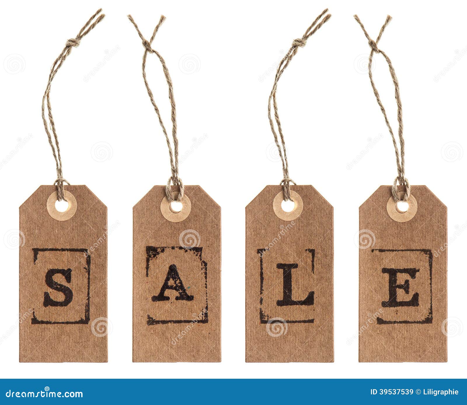 Brown Paper Tag with String. SALE Concept Stock Image - Image of ...