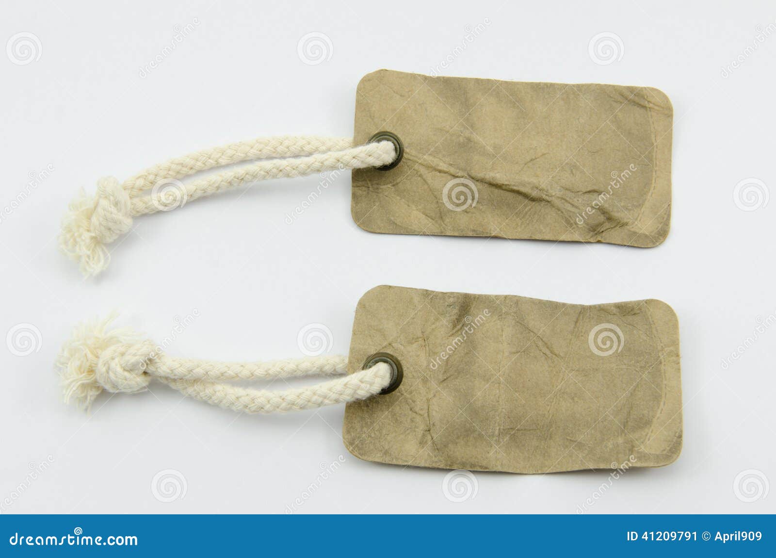 Brown Paper Tag with String on White Background Stock Image - Image of ...