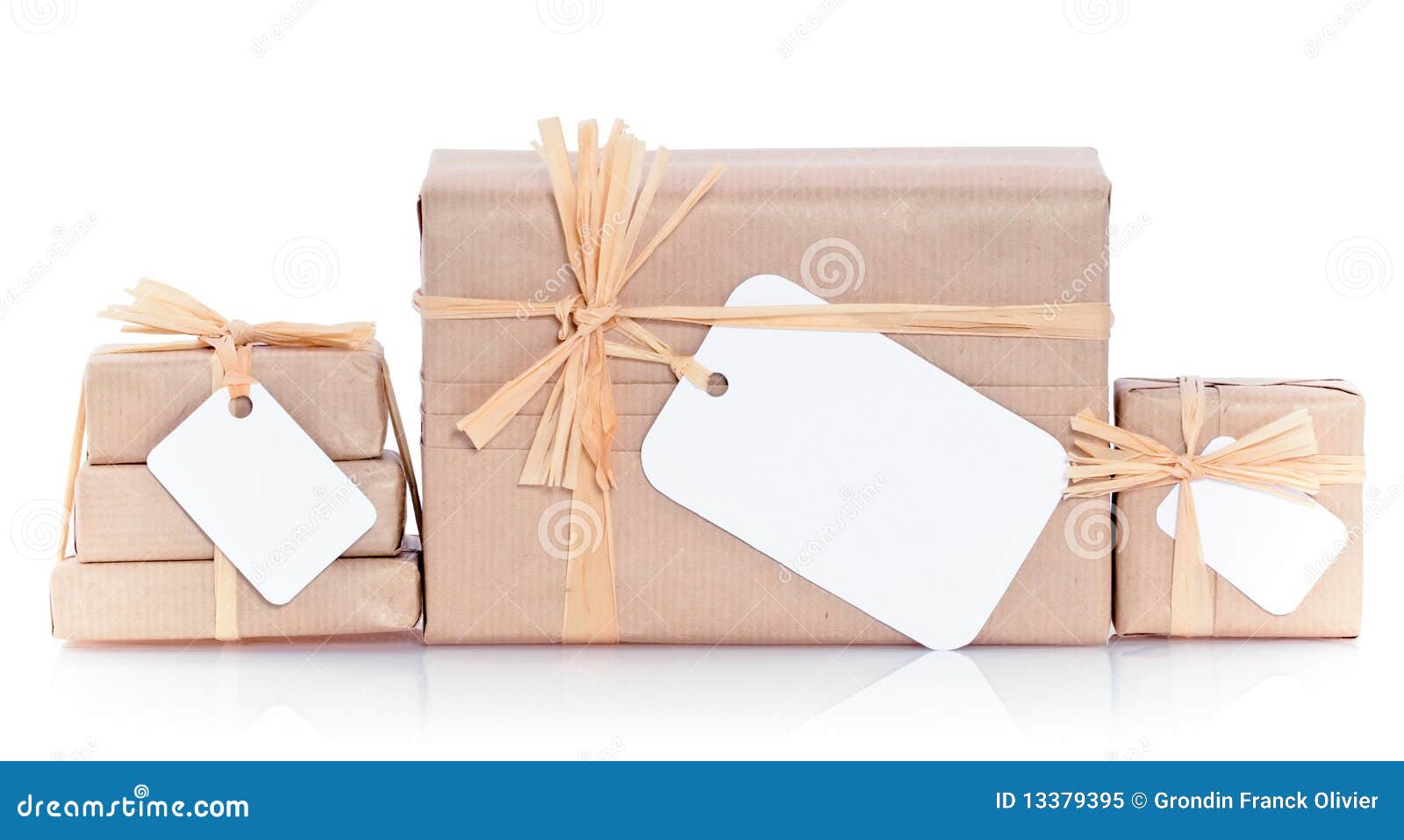 Brown Parcels with Blank Label Stock Image - Image of heaped, space ...