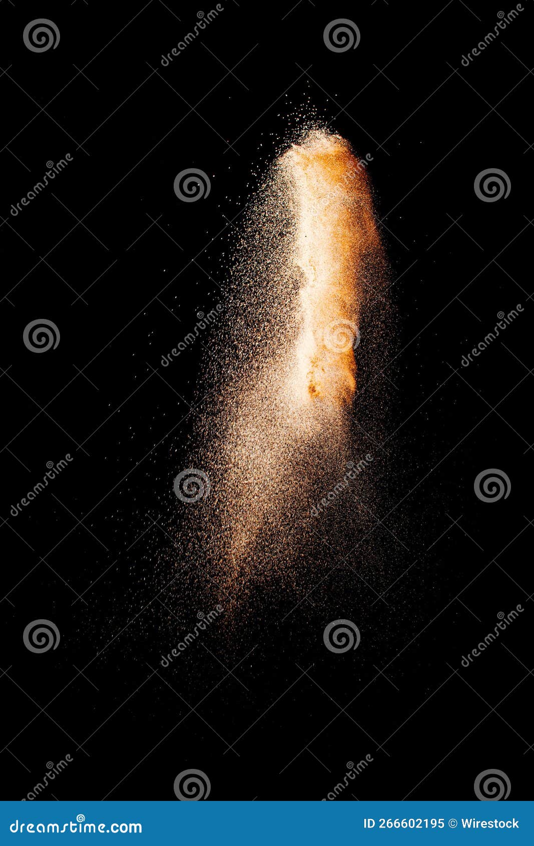 Brown Particles Exploding on Black Background, Brown Dust Splashing ...
